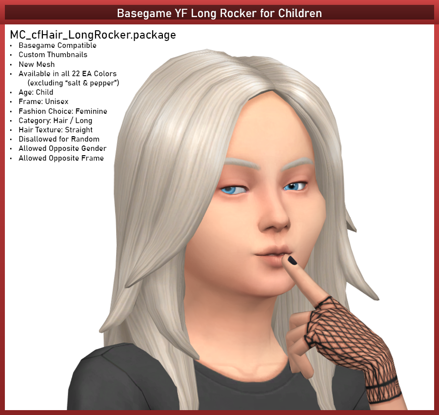 Basegame YF Long Rocker Hair for Children and Toddlers – MonoChaos's ...